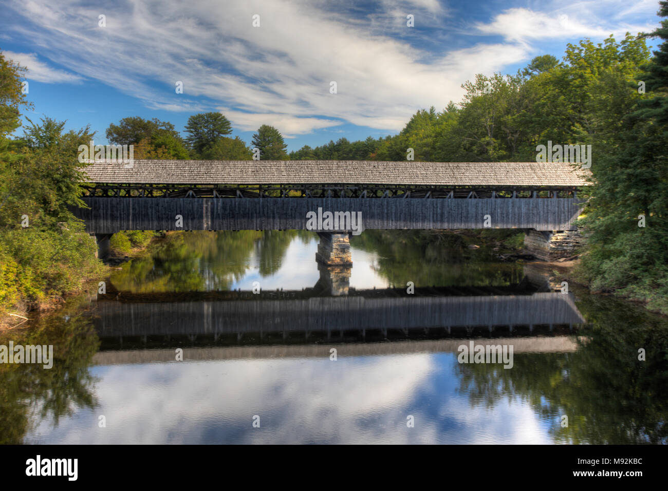 The Parsonfield Porter Covered Bridge in Maine Stock Photo - Alamy