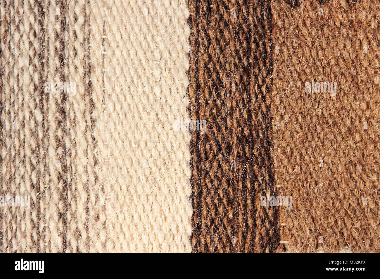The stripy camel wool fabric texture pattern taken closeup as abstract ...