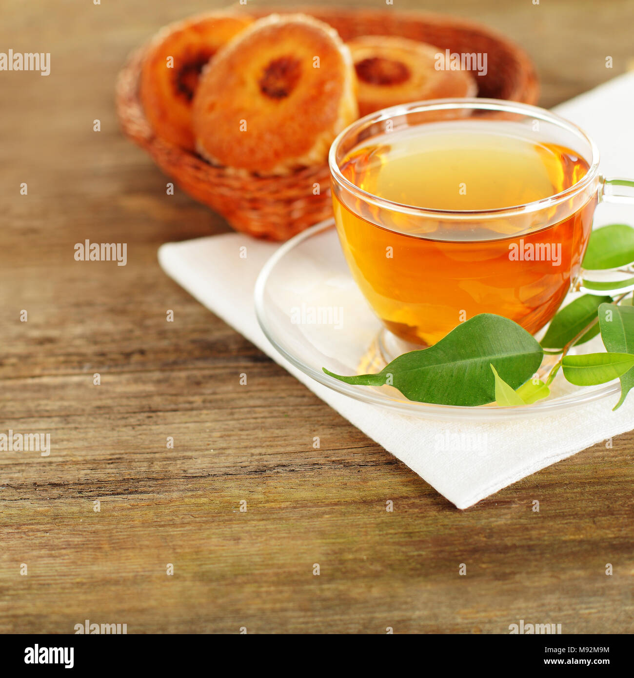 Tea - sunny breakfast, background Stock Photo - Alamy