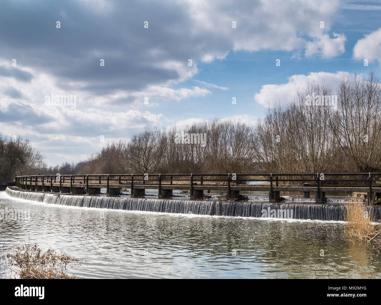 An image showing the weir on the River Soar at Birstall, Leicestershire ...