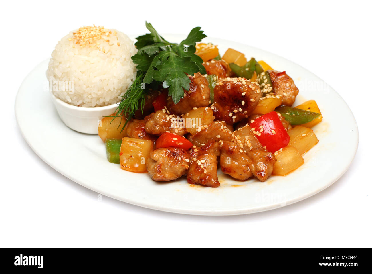 Pork with rice - Asian gourmet food Stock Photo - Alamy