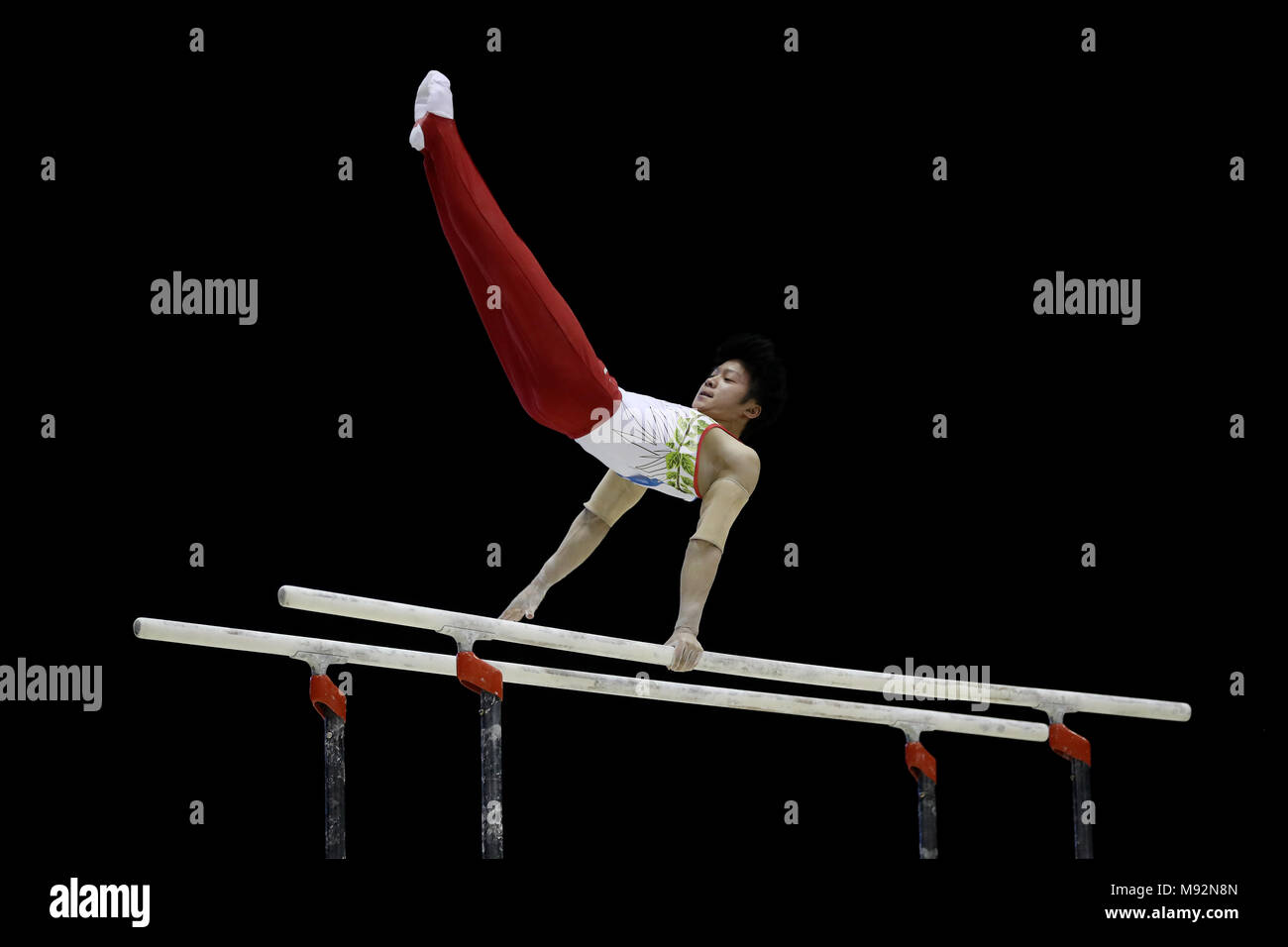 Japan's Shogo Nonomura during the 2018 Gymnastics World Cup at Arena ...