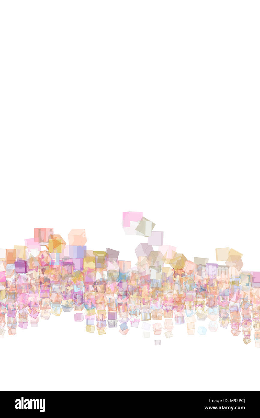 Colored abstract overlapping cubes or boxes, pattern, digital ...