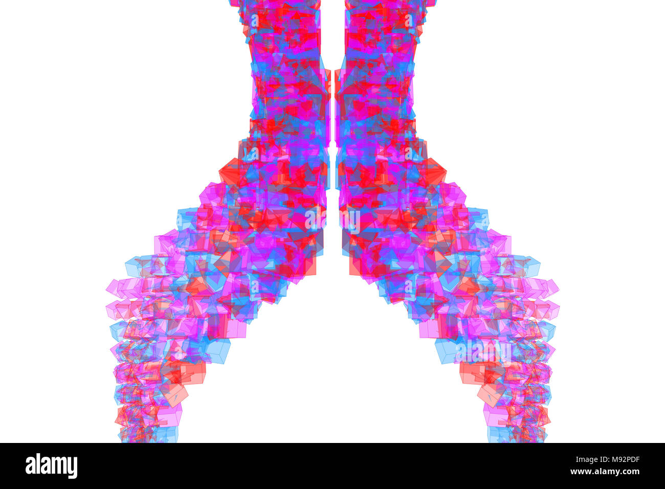 Colored abstract overlapping cubes or boxes, pattern, digital ...