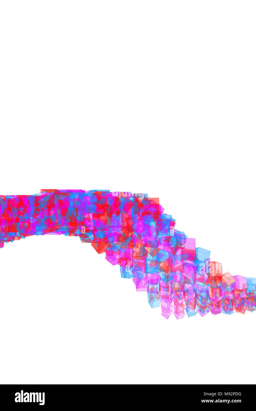 Colored abstract overlapping cubes or boxes, pattern, digital ...