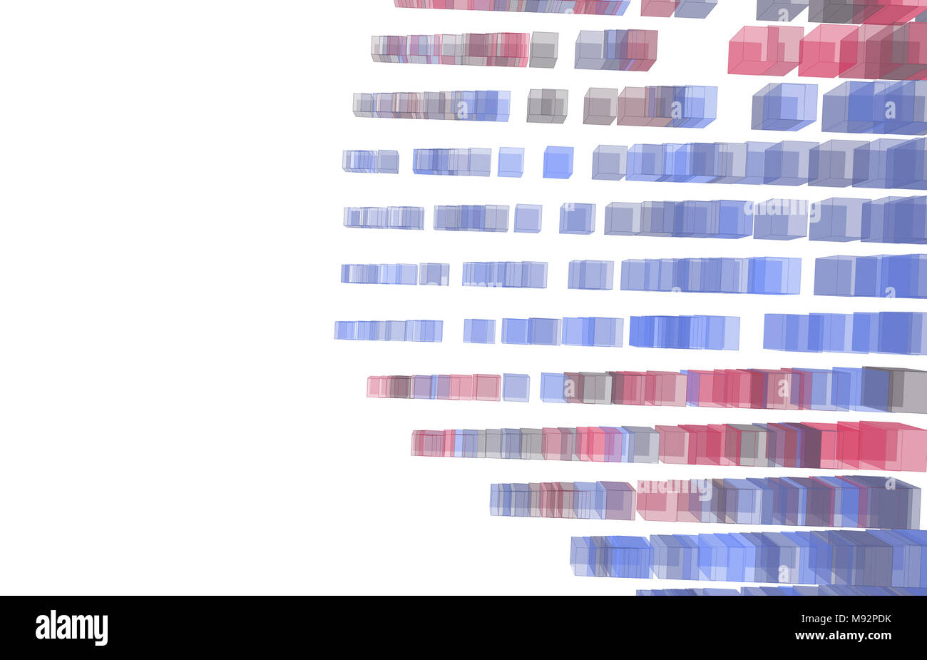 Colored abstract overlapping cubes or boxes, pattern, digital ...