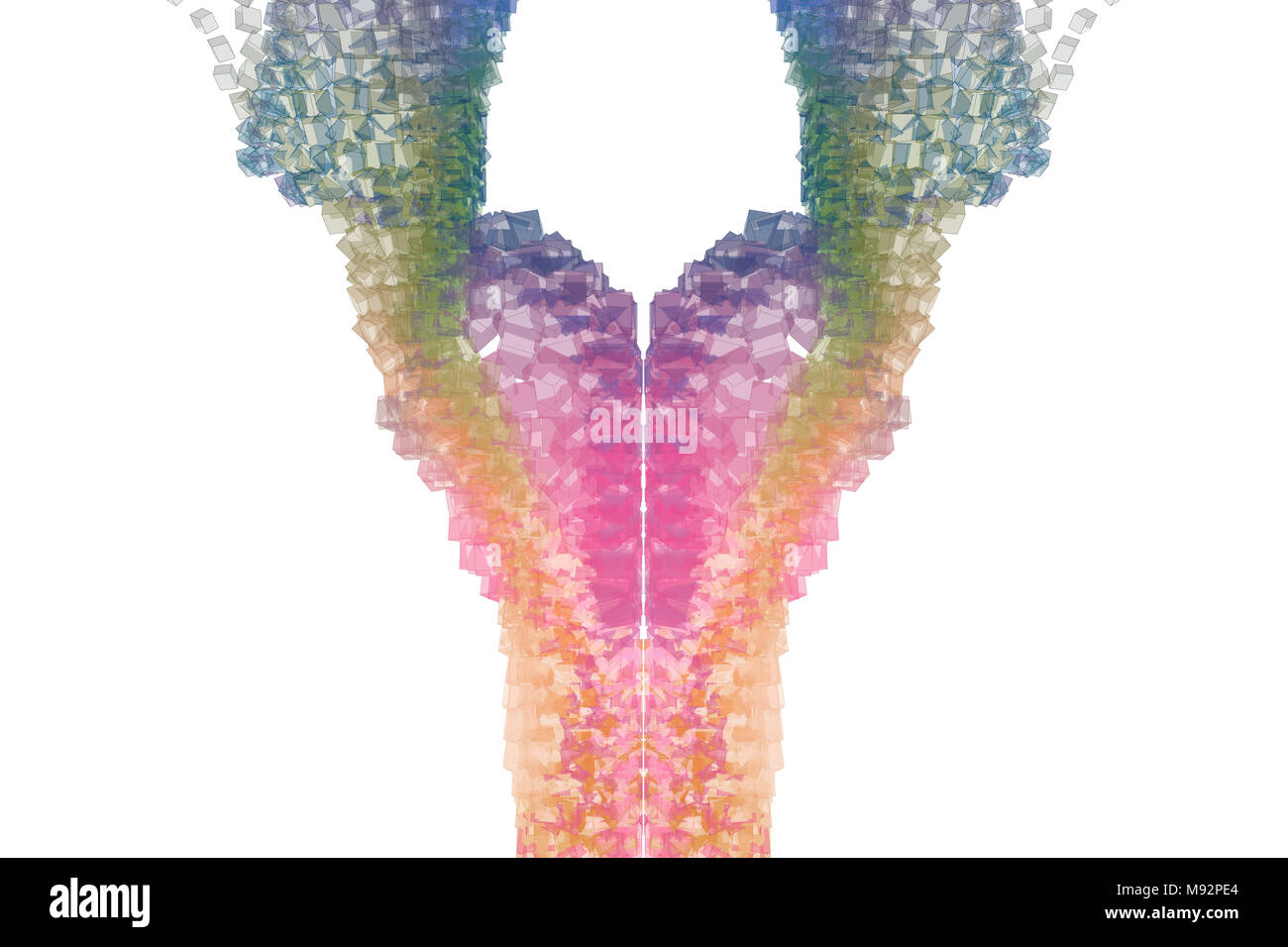 Colored abstract overlapping cubes or boxes, pattern, digital ...