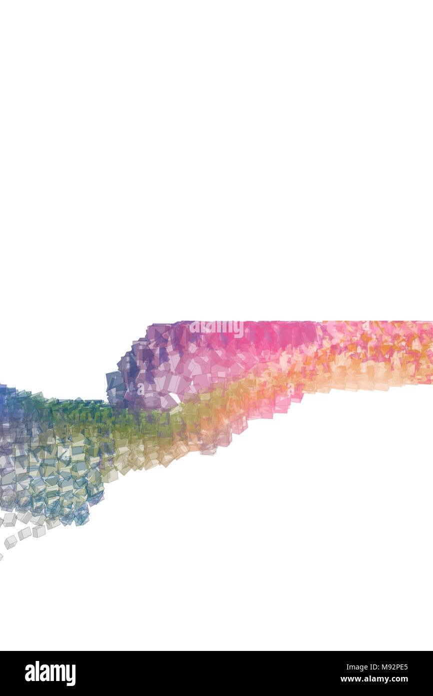 Colored abstract overlapping cubes or boxes, pattern, digital ...