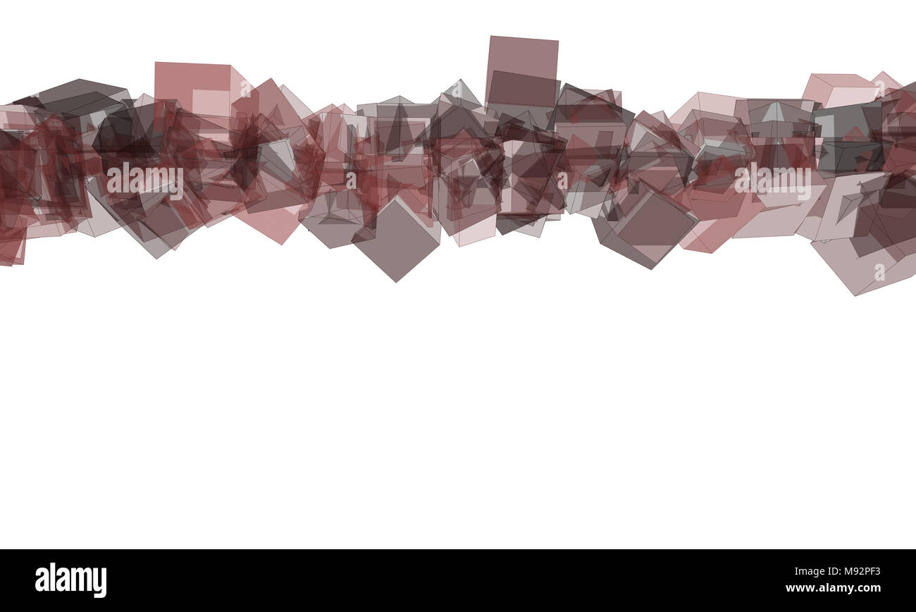 Colored abstract overlapping cubes or boxes, pattern, digital ...