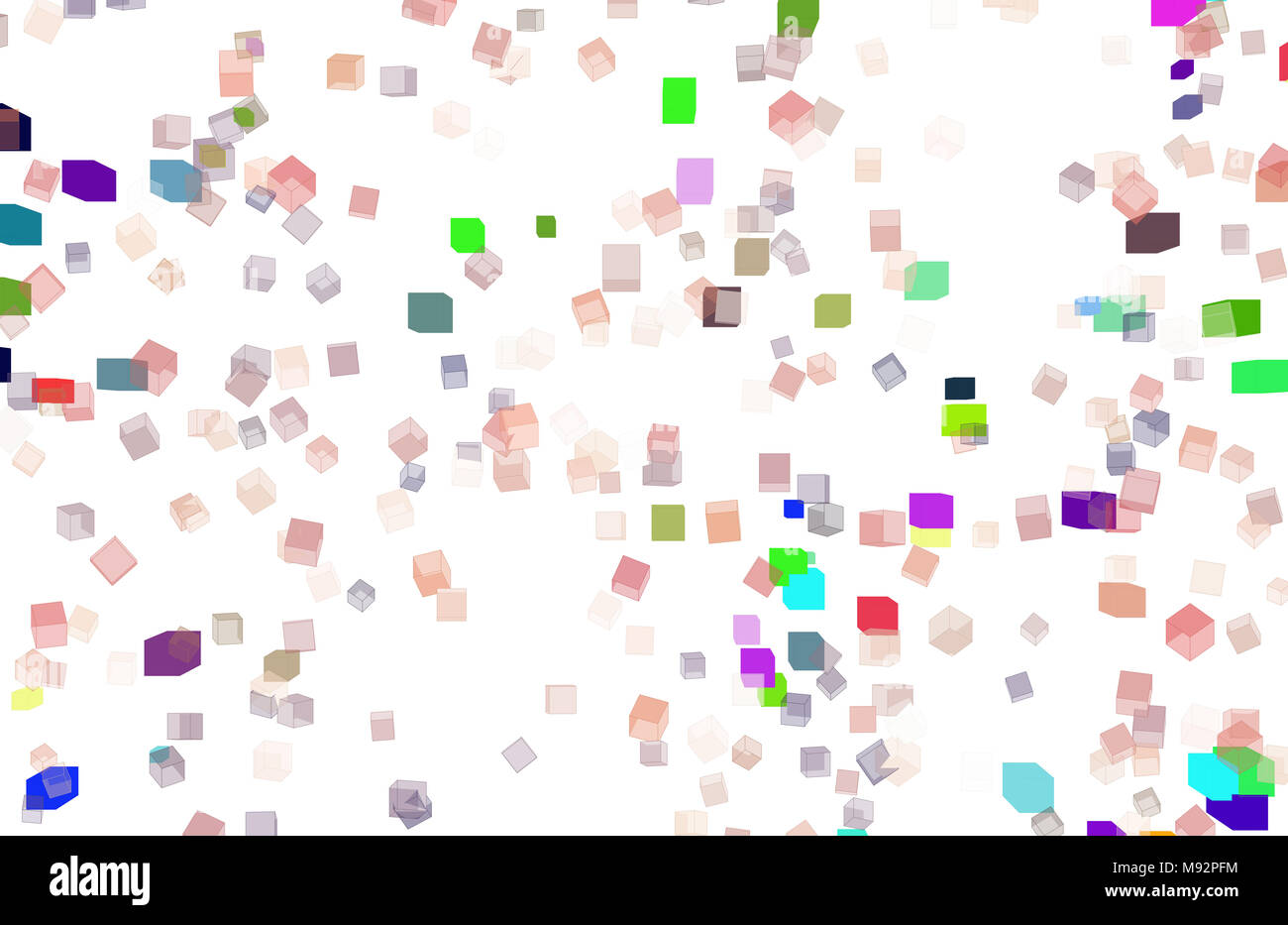 Random Colored Abstract Overlapping Cubes Or Boxes Digital Generative