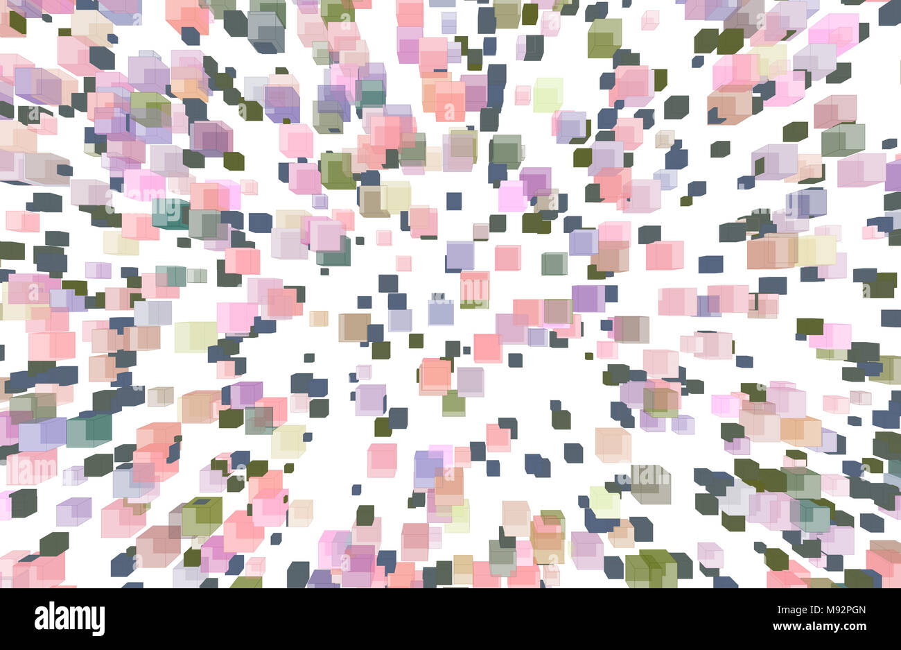 Random Colored Abstract Overlapping Cubes Or Boxes Digital Generative