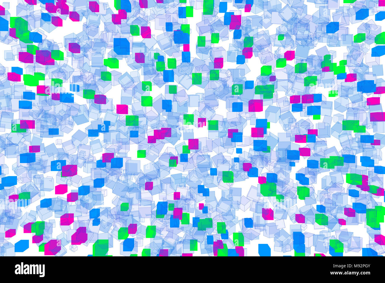 Random Colored Abstract Overlapping Cubes Or Boxes Digital Generative