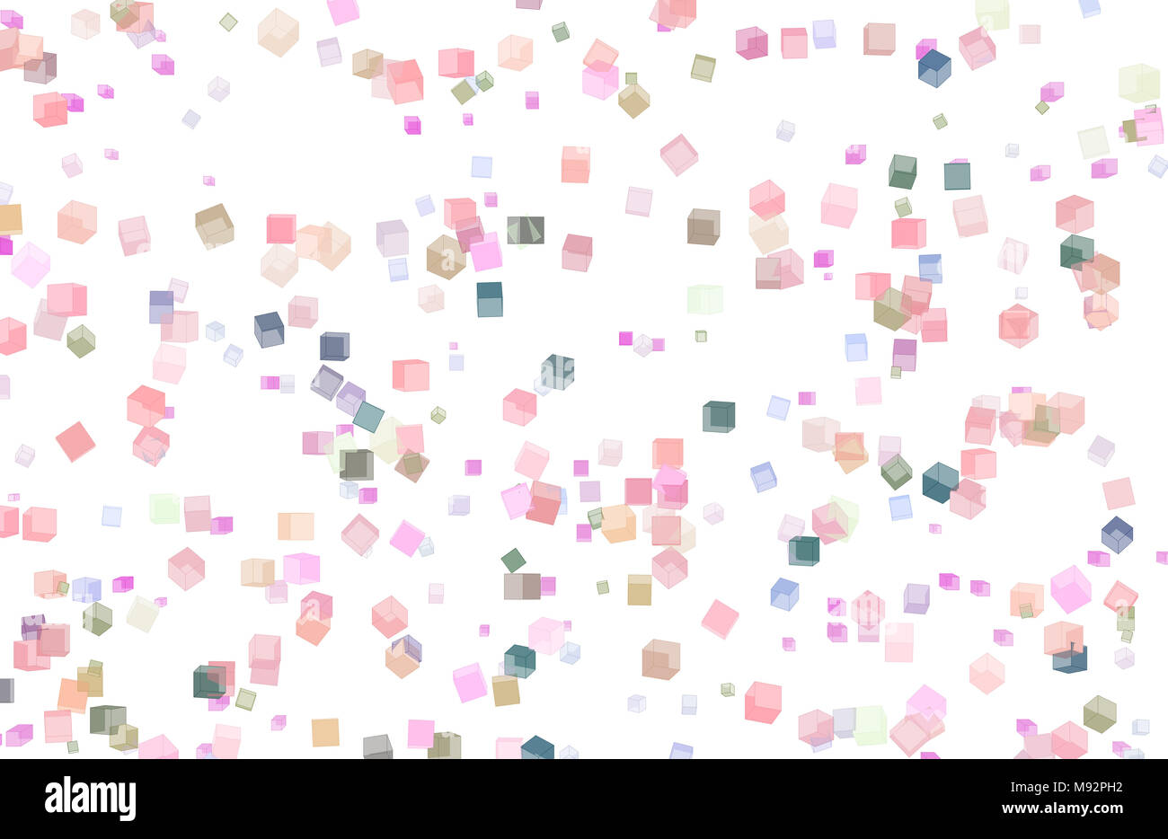 Random Colored Abstract Overlapping Cubes Or Boxes Digital Generative