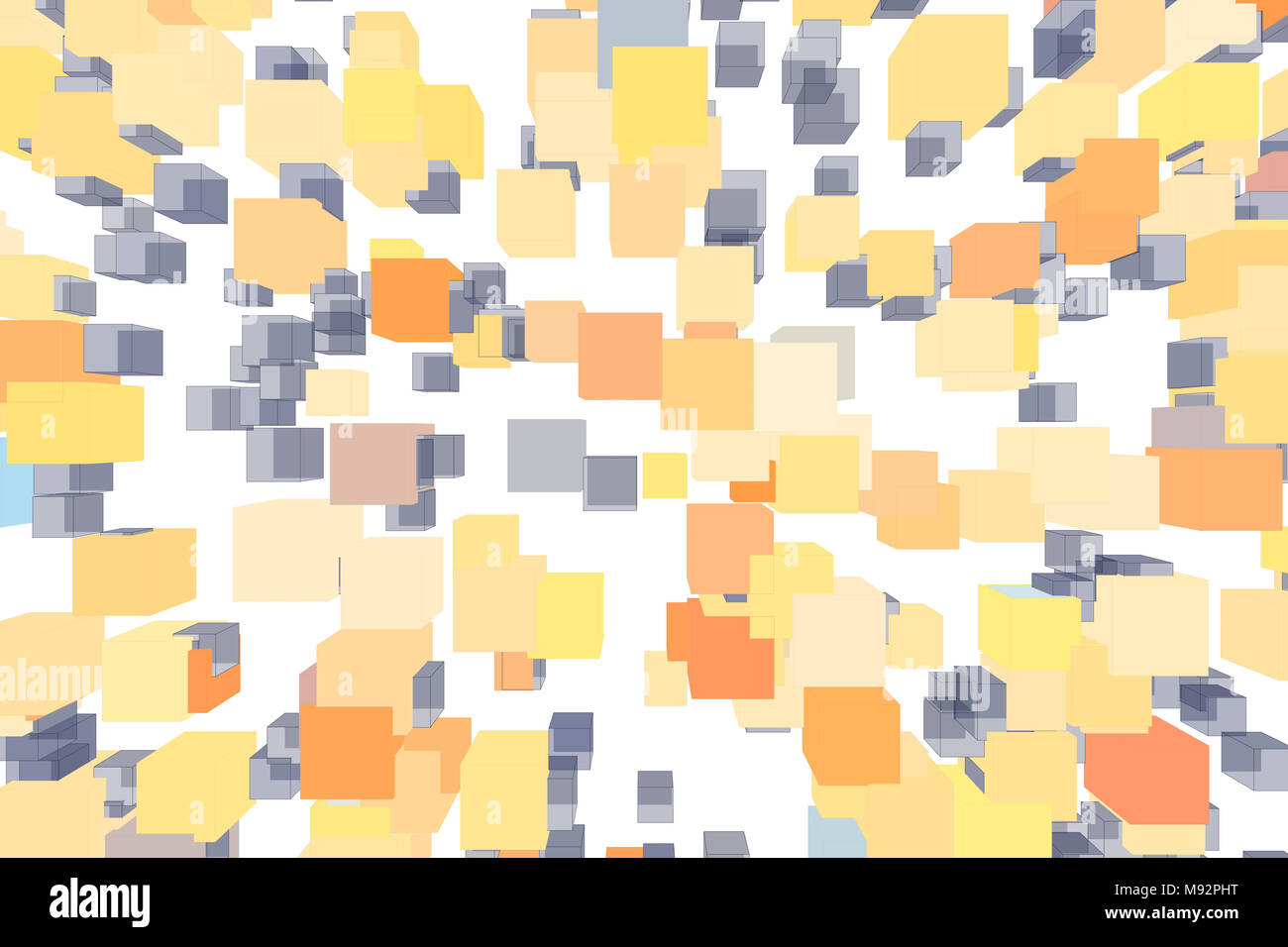 Random Colored Abstract Overlapping Cubes Or Boxes Digital Generative