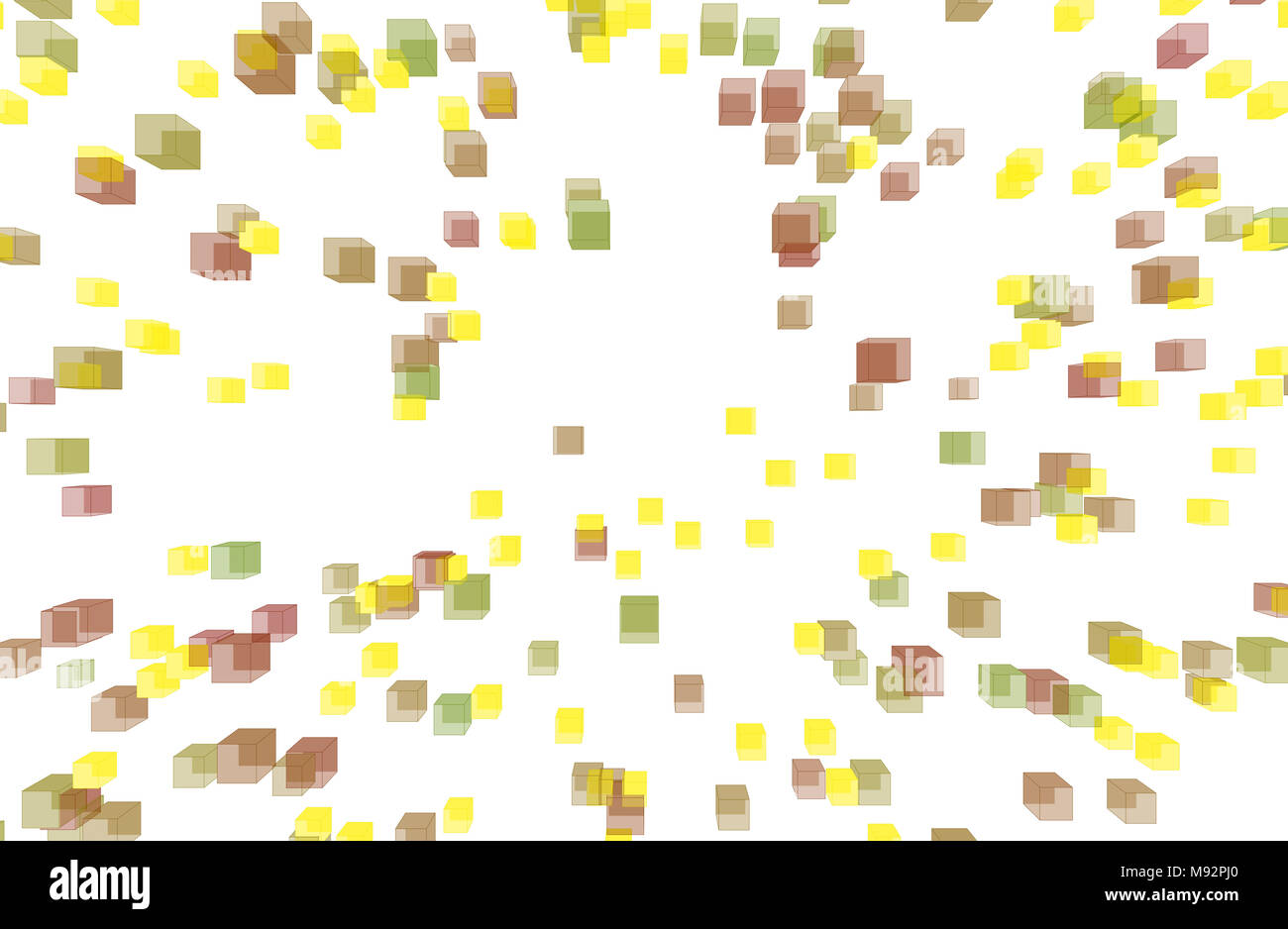 Random colored abstract overlapping cubes or boxes, digital generative ...