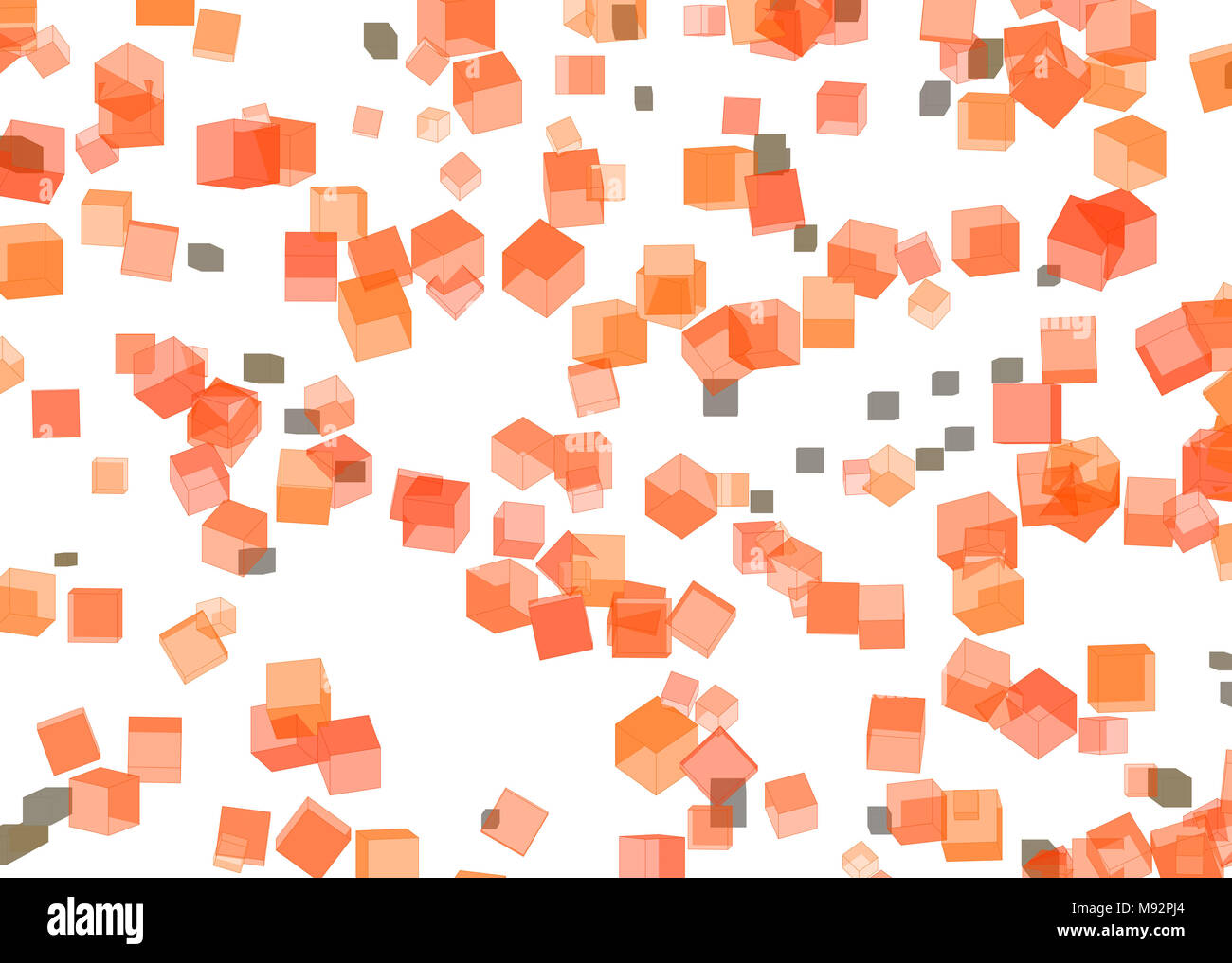 Random colored abstract overlapping cubes or boxes, digital generative ...