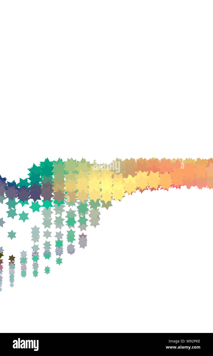 Colored abstract overlapping star shape, pattern, digital generative ...