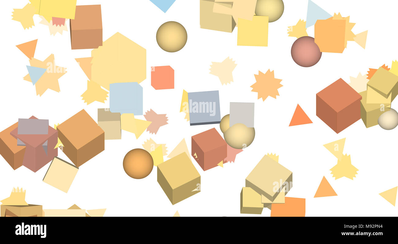 Random colored abstract overlapping shapes, digital generative art for ...