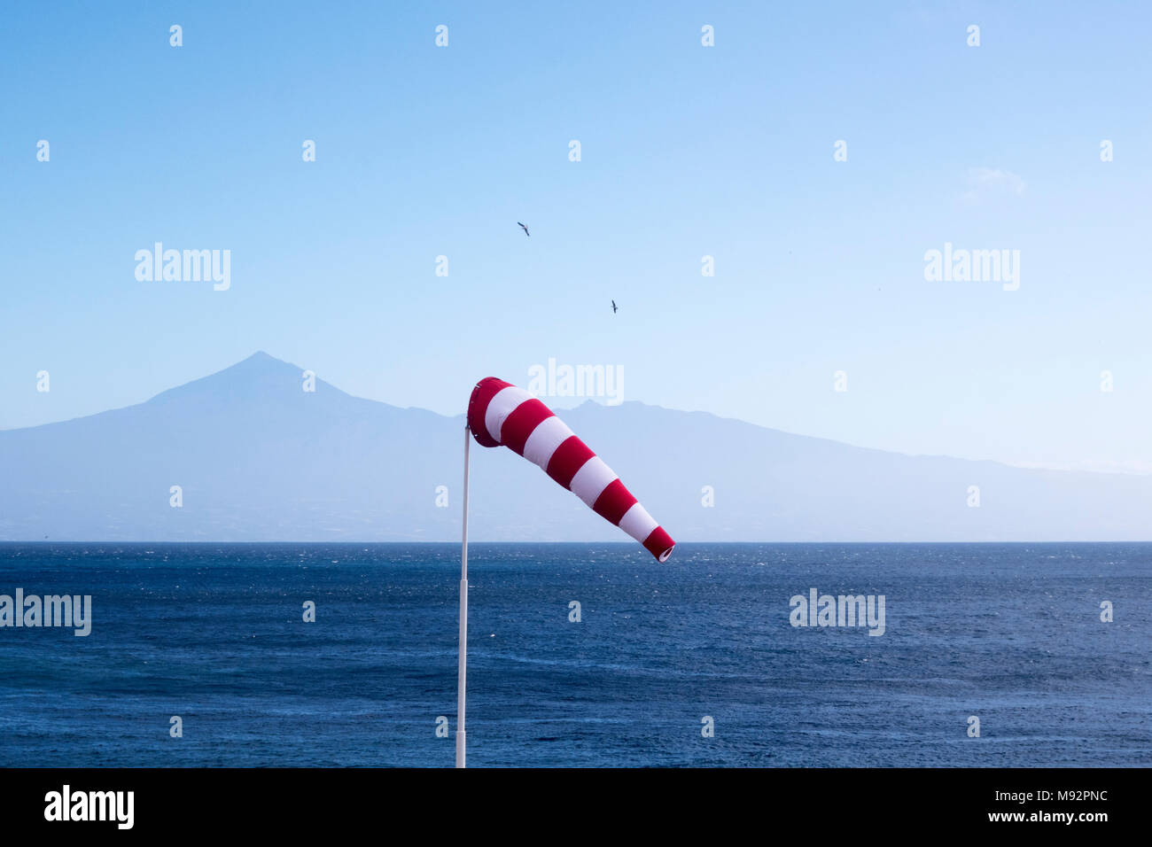 windsock and teide mountain in spring Stock Photo - Alamy