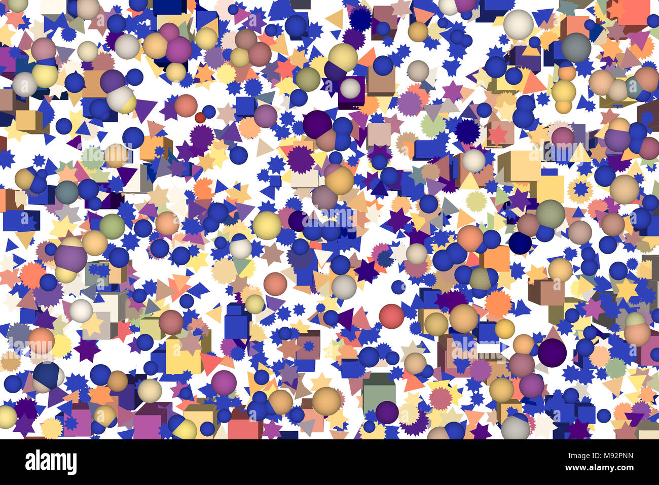 Random colored abstract overlapping shapes, digital generative art for ...