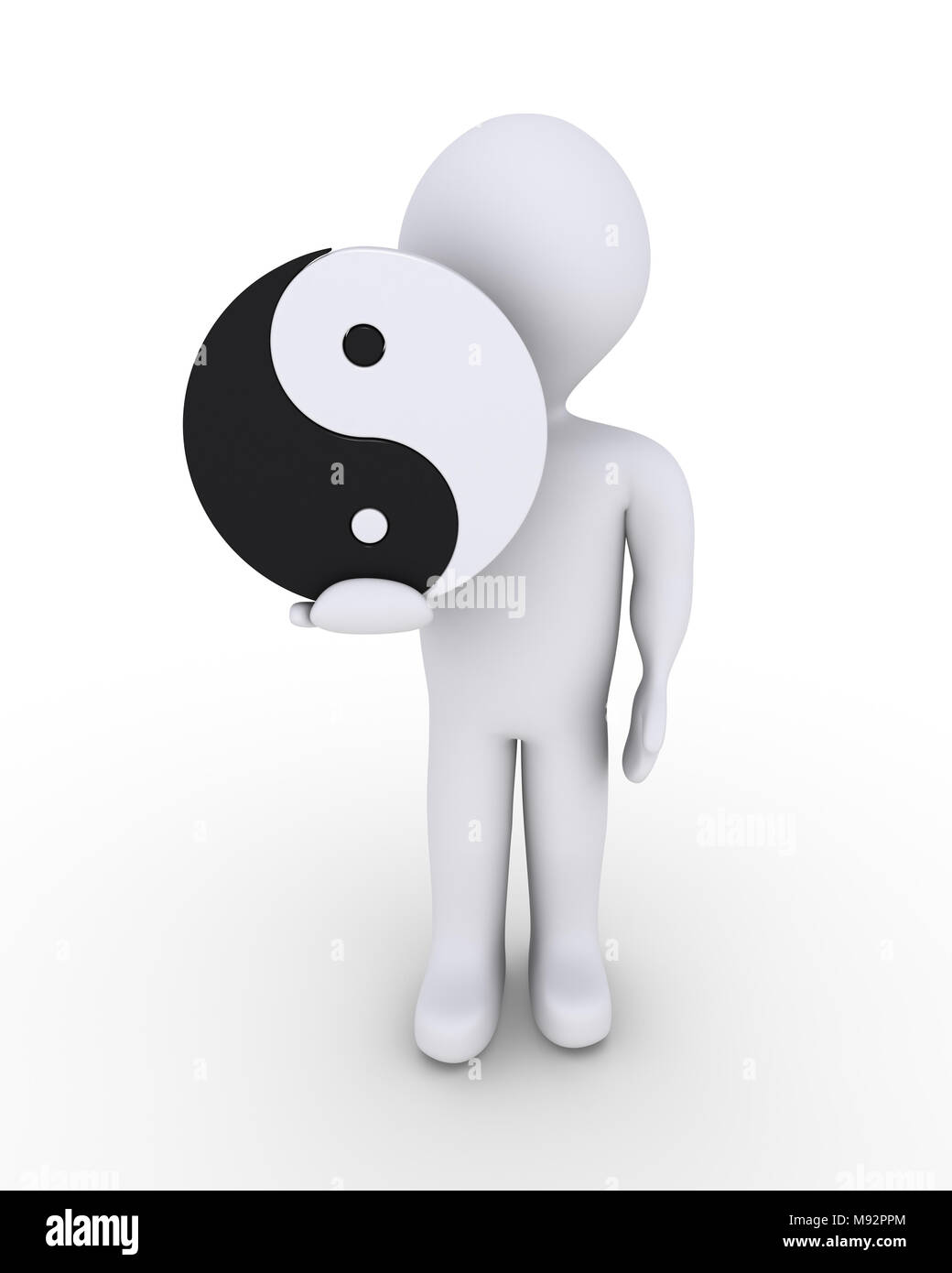 Person is holding a yin-yang symbol in his hand Stock Photo - Alamy