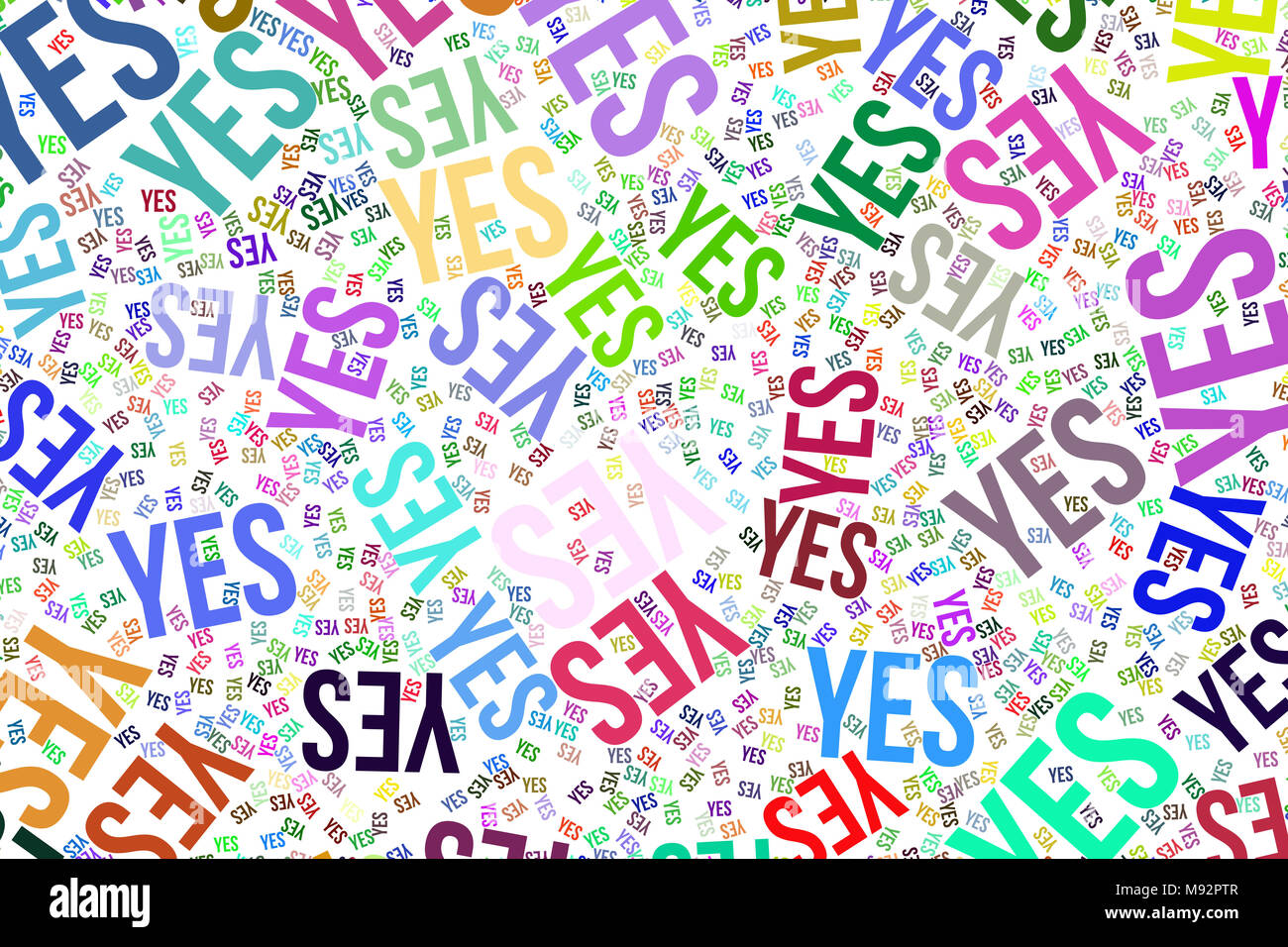 Yes motivation conceptual word cloud for web page, graphic design ...