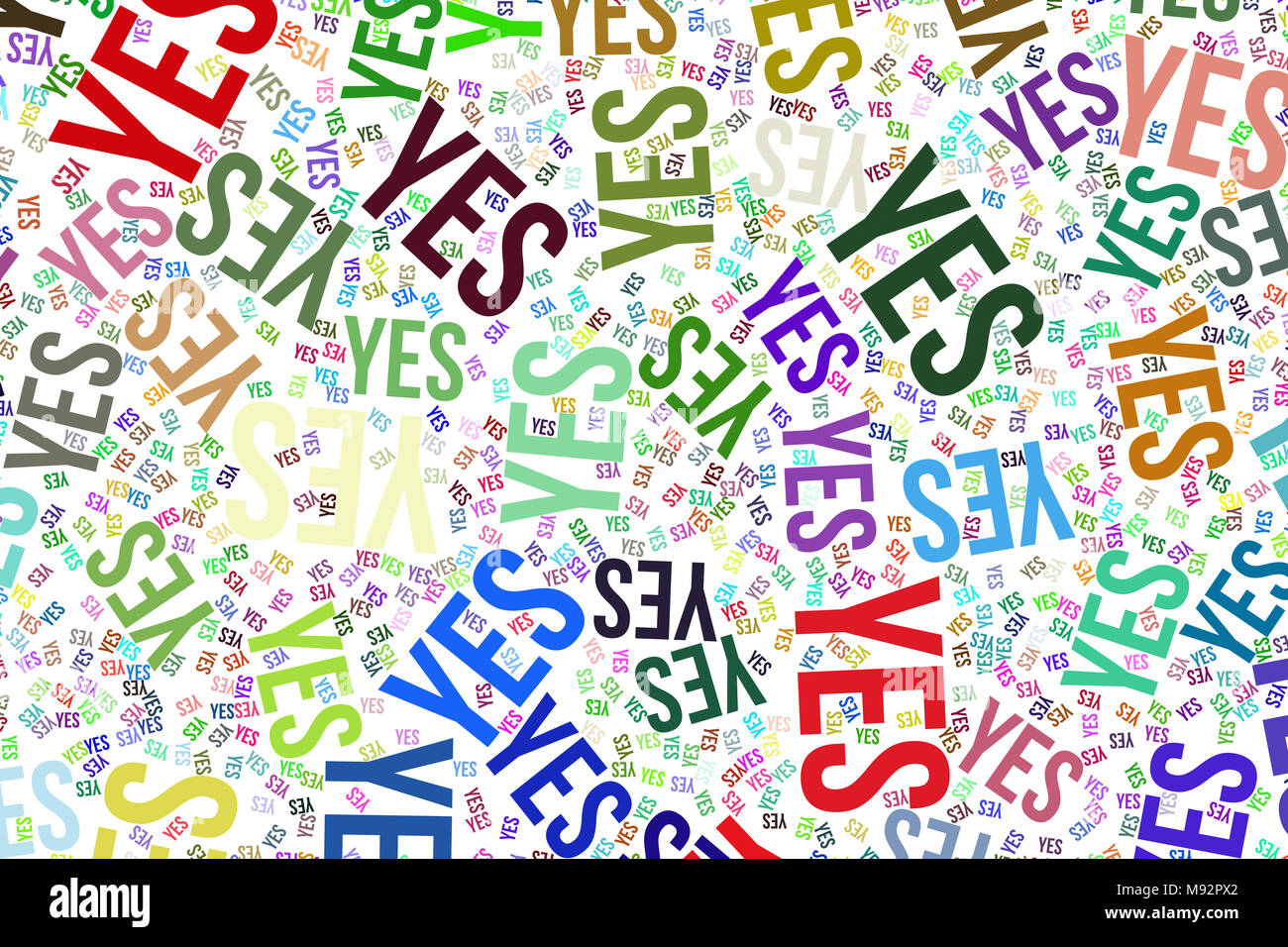 Yes motivation conceptual word cloud for web page, graphic design ...