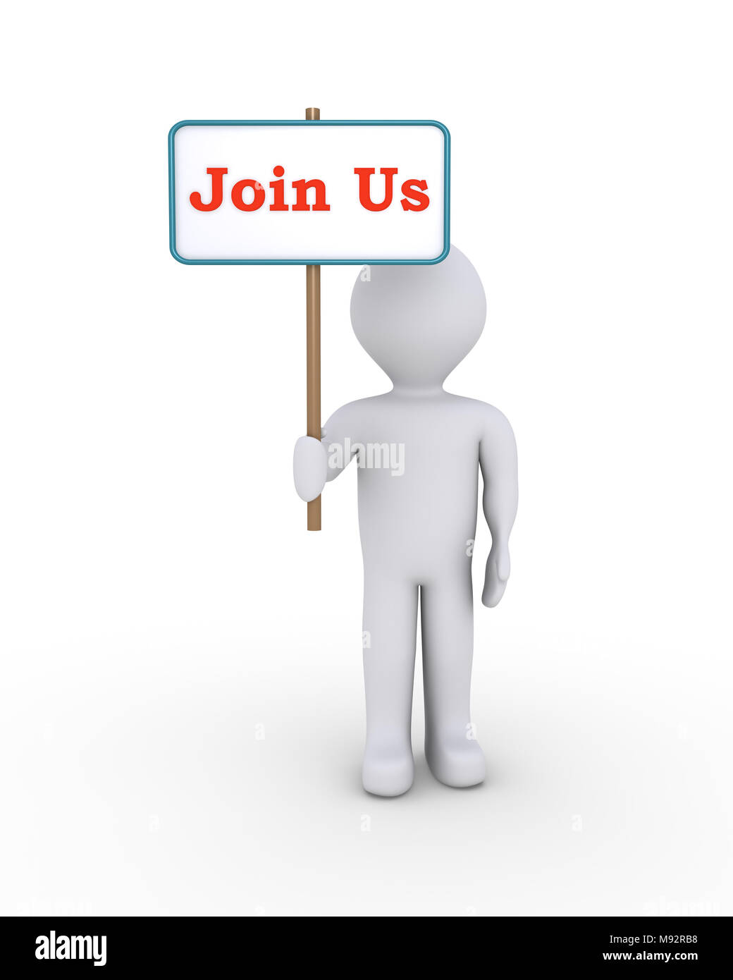 Person is holding a sign with the JOIN US words written on it Stock ...