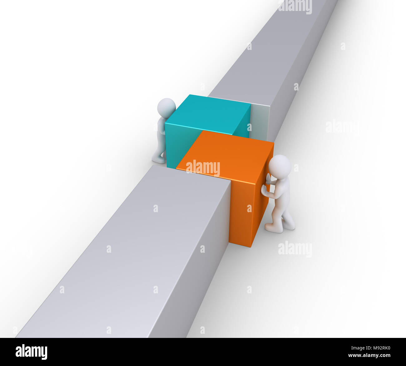 3d man pushing part hi-res stock photography and images - Alamy