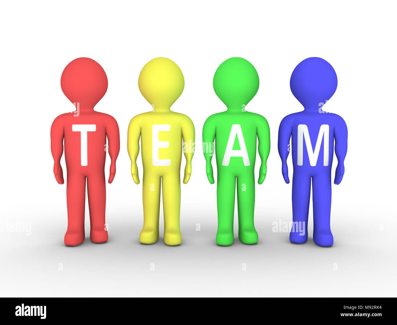 People are painted with different color and form the word TEAM Stock ...
