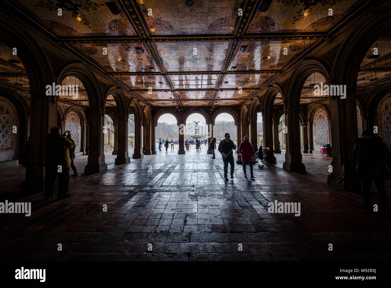 Bethesda Terrace Arcade with illuminated tile ceiling (Minton Tiles ...