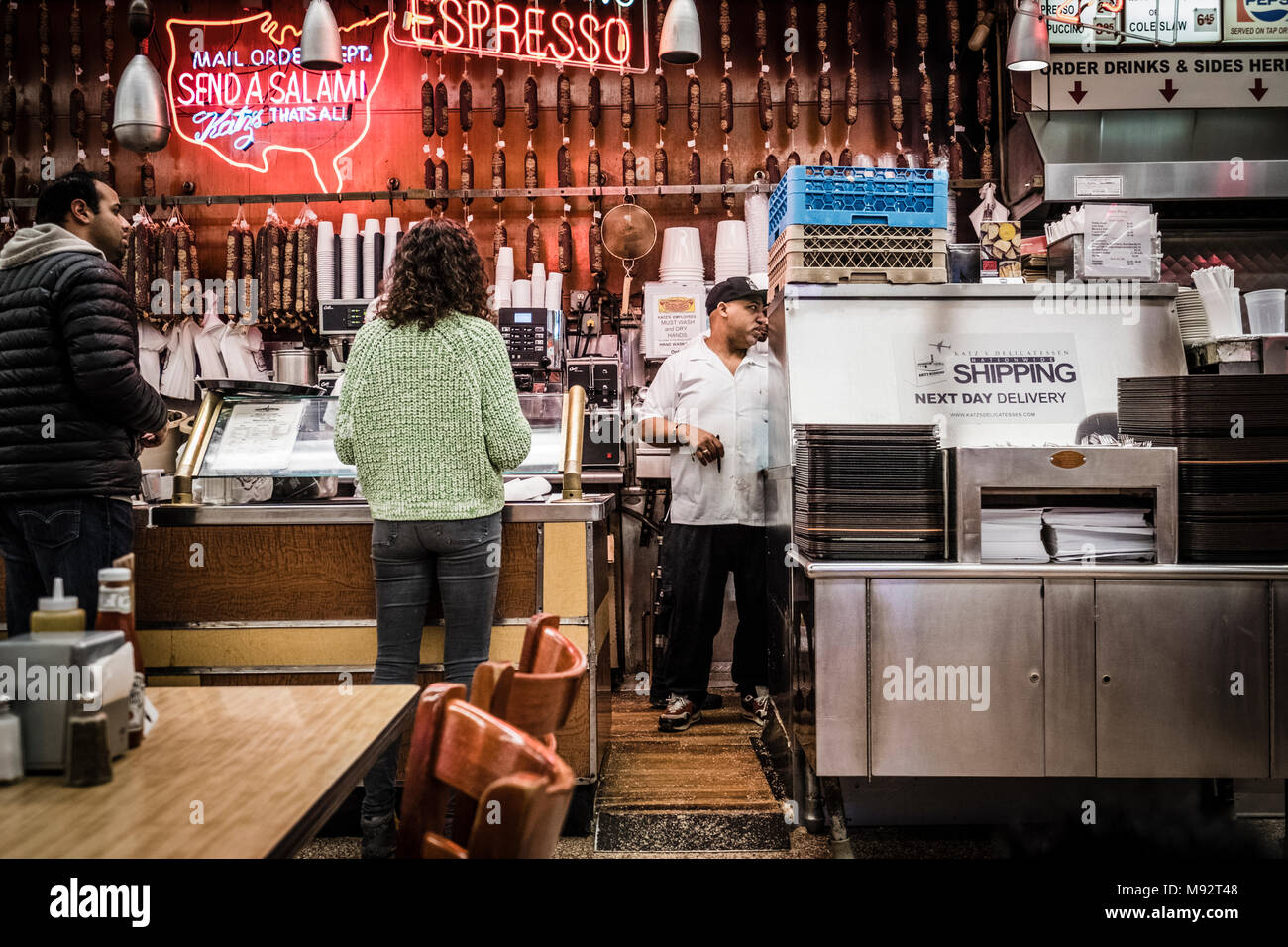 Katz´s Delicatessen, Deli Diner in New York City, interior Stock Photo ...