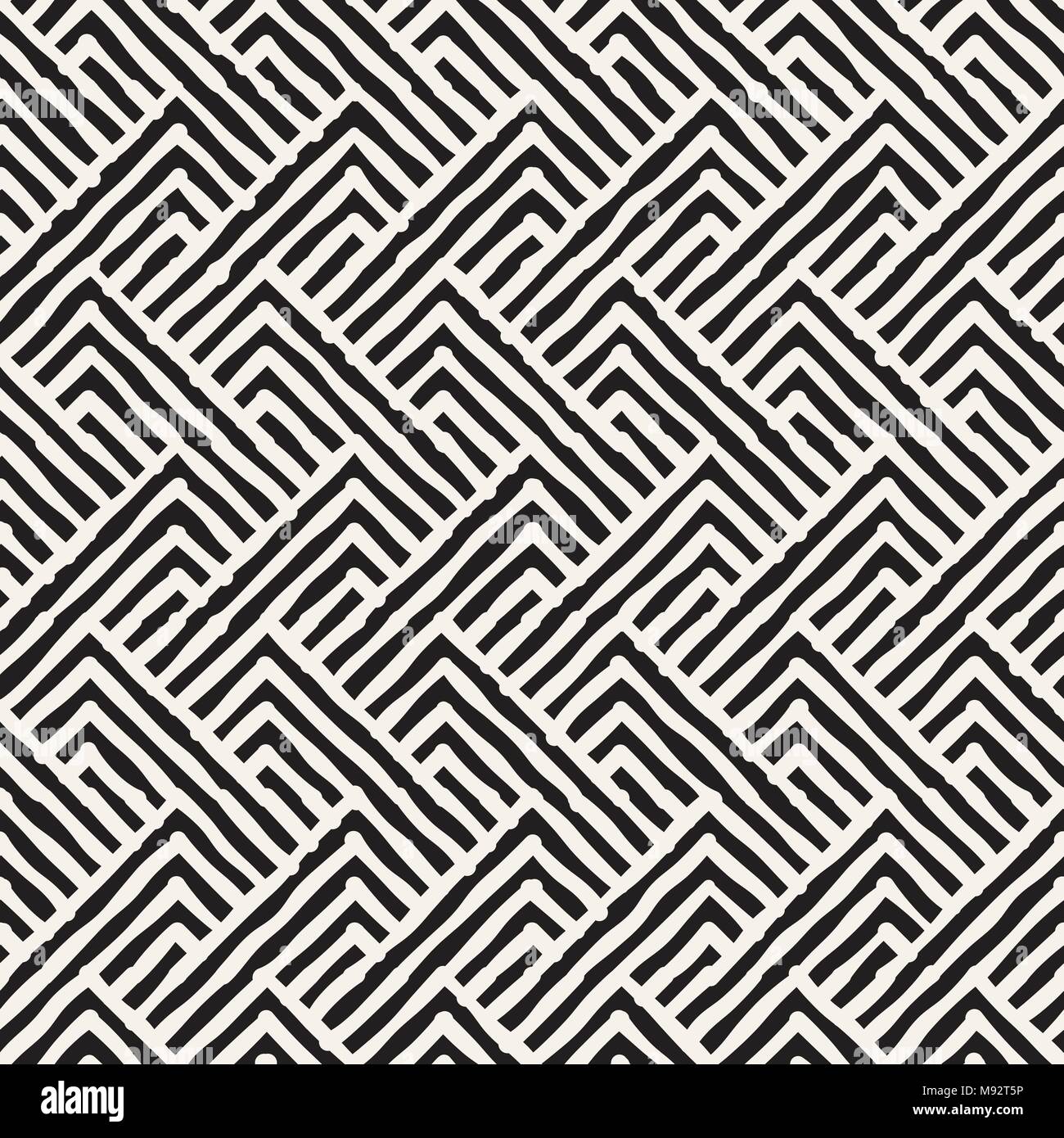 Seamless abstract hand drawn pattern. Vector freehand lines background ...
