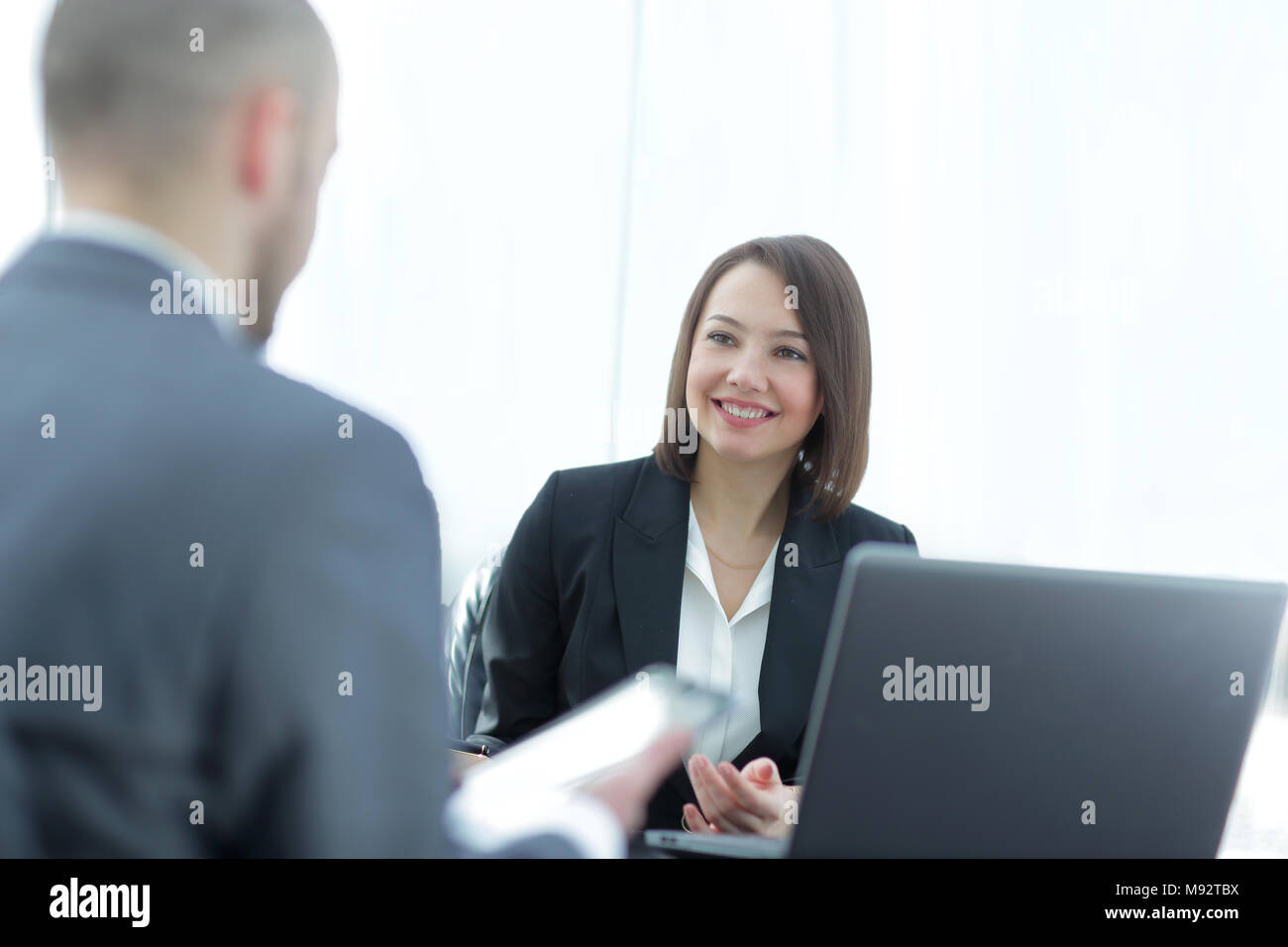 Successful job interview with boss Stock Photo - Alamy