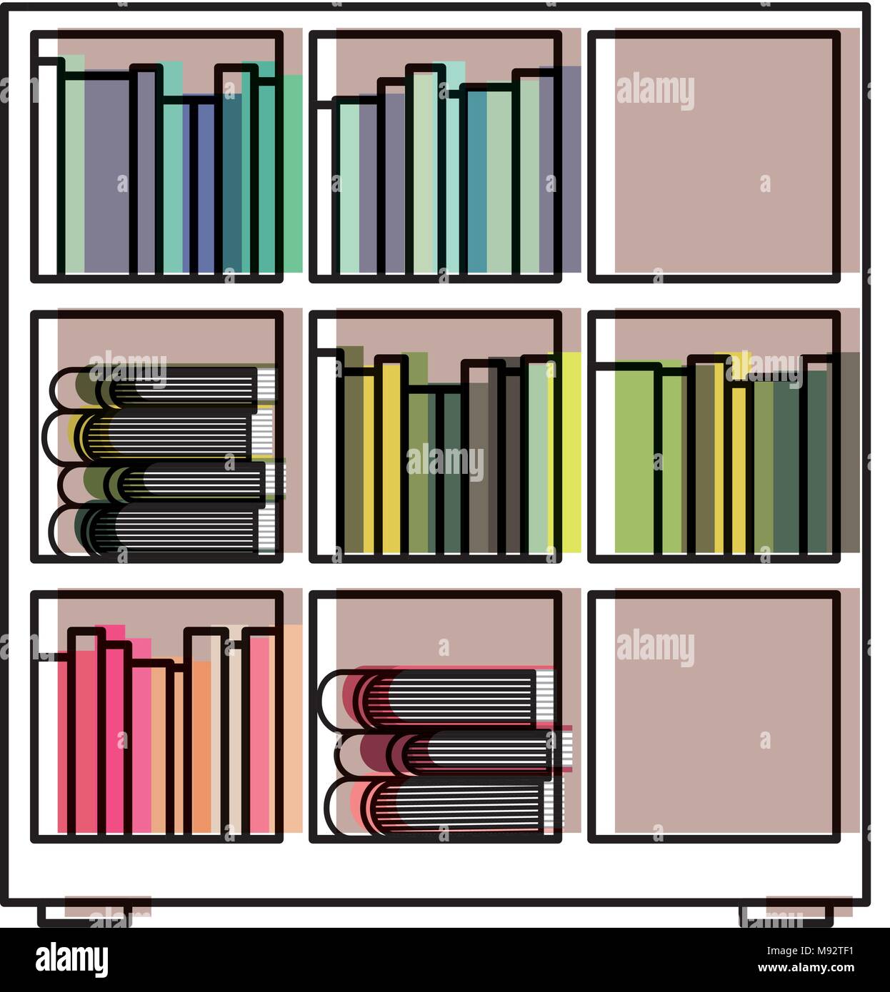 bookshelf and books encyclopedia read Stock Vector Image & Art - Alamy