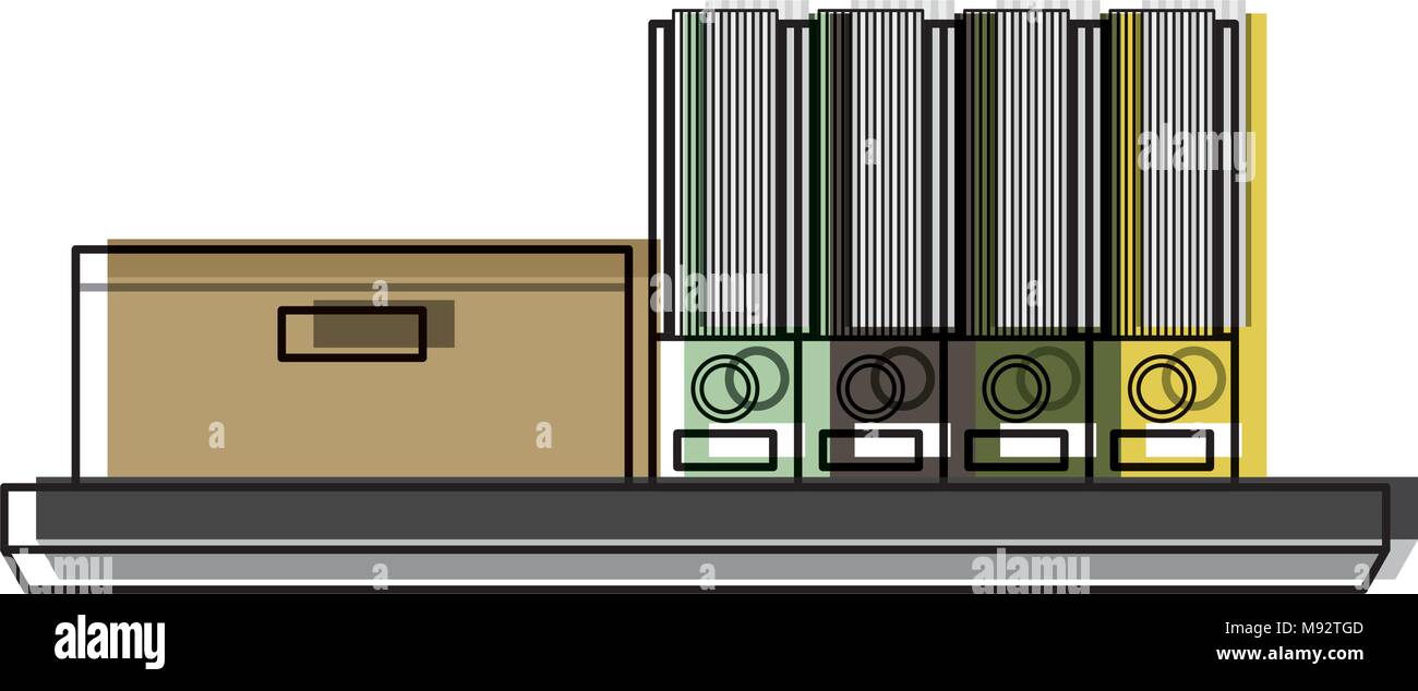 office shelf carton box and folder files Stock Vector Image & Art - Alamy