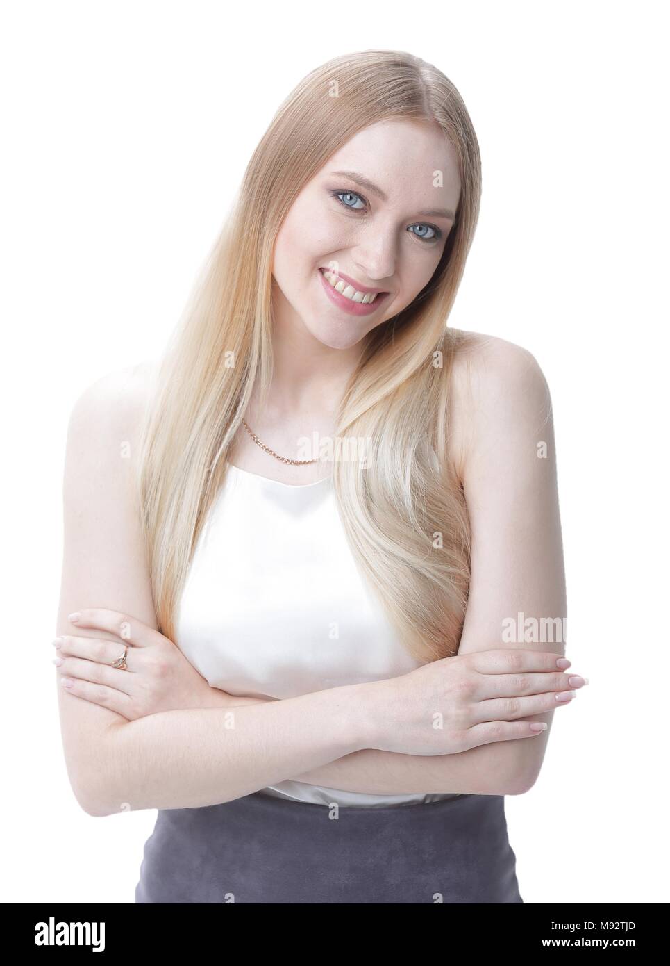 portrait of modern successful young woman with daily make-up Stock ...