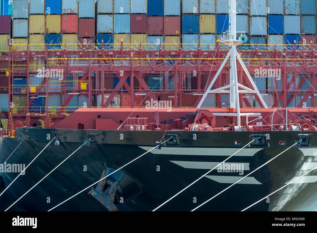Bug eines Containerschiffs in Bremerhaven, Deutschland Stock Photo - Alamy
