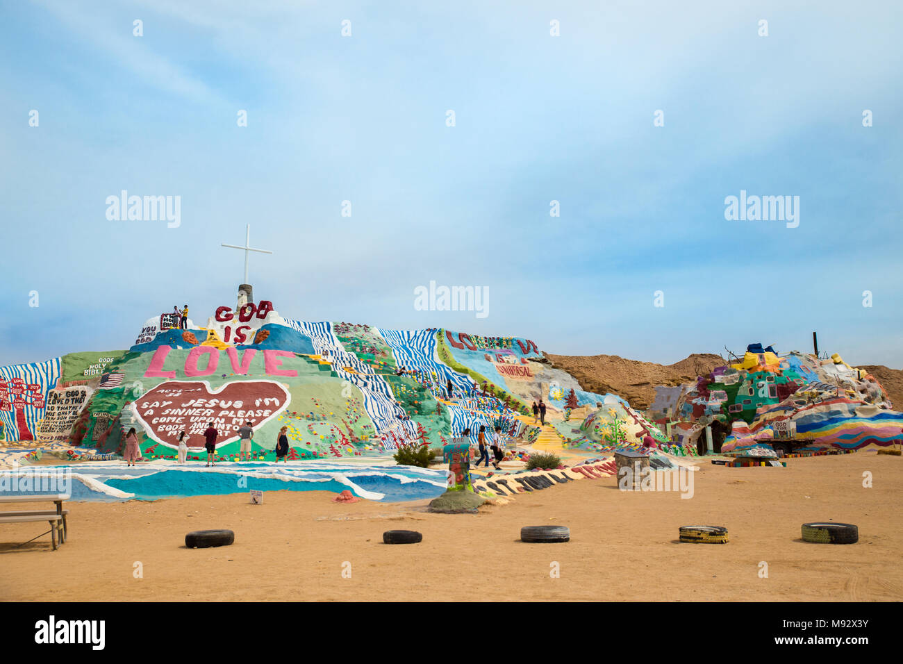 Niland, California - March 13, 2018: View of Salvation Mountain in the ...