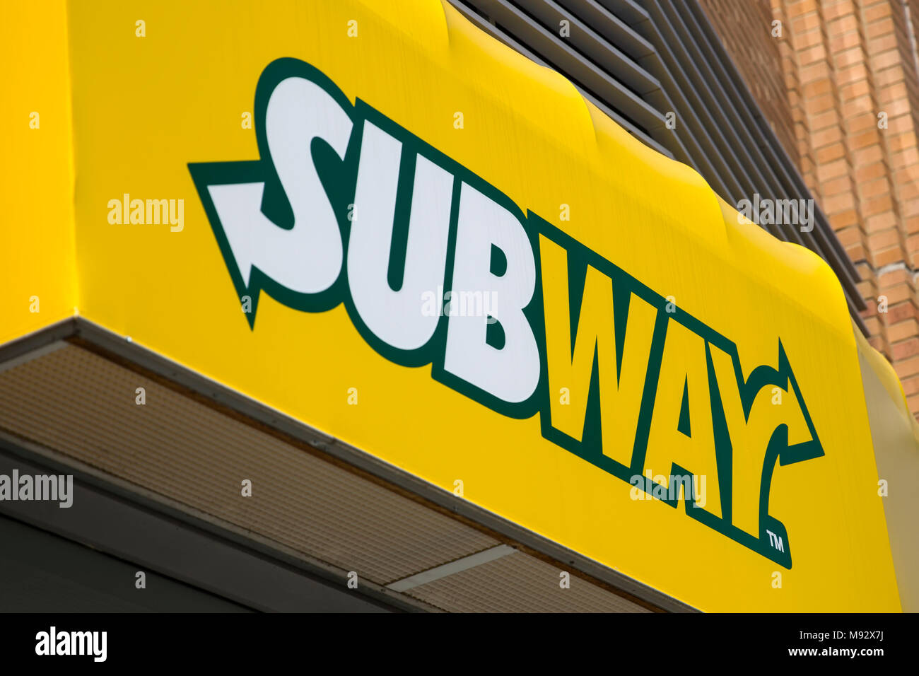 NEW YORK, USA - AUGUST 27, 2017: Detail of the Subway restaurant in New ...