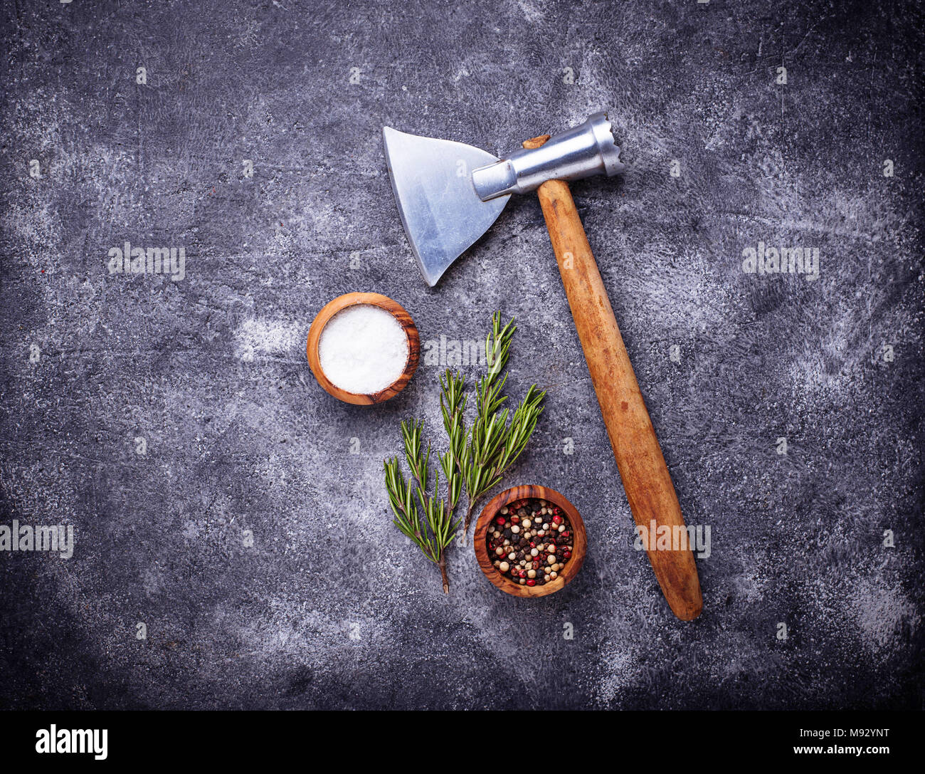 Butchers axe for meat and spices Stock Photo - Alamy