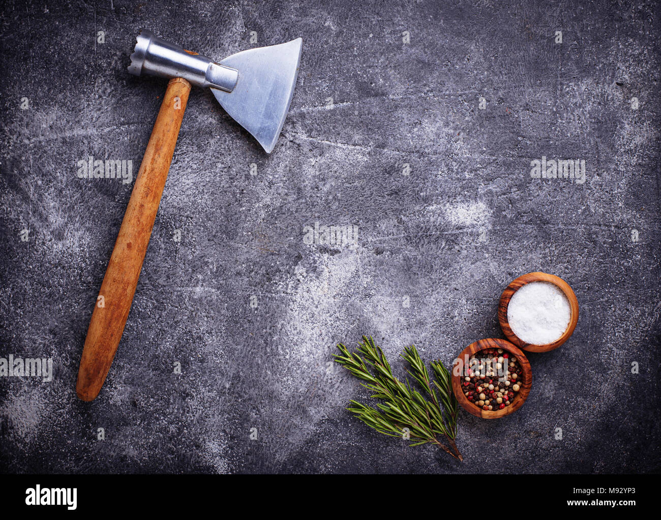 Butchers axe for meat and spices Stock Photo - Alamy