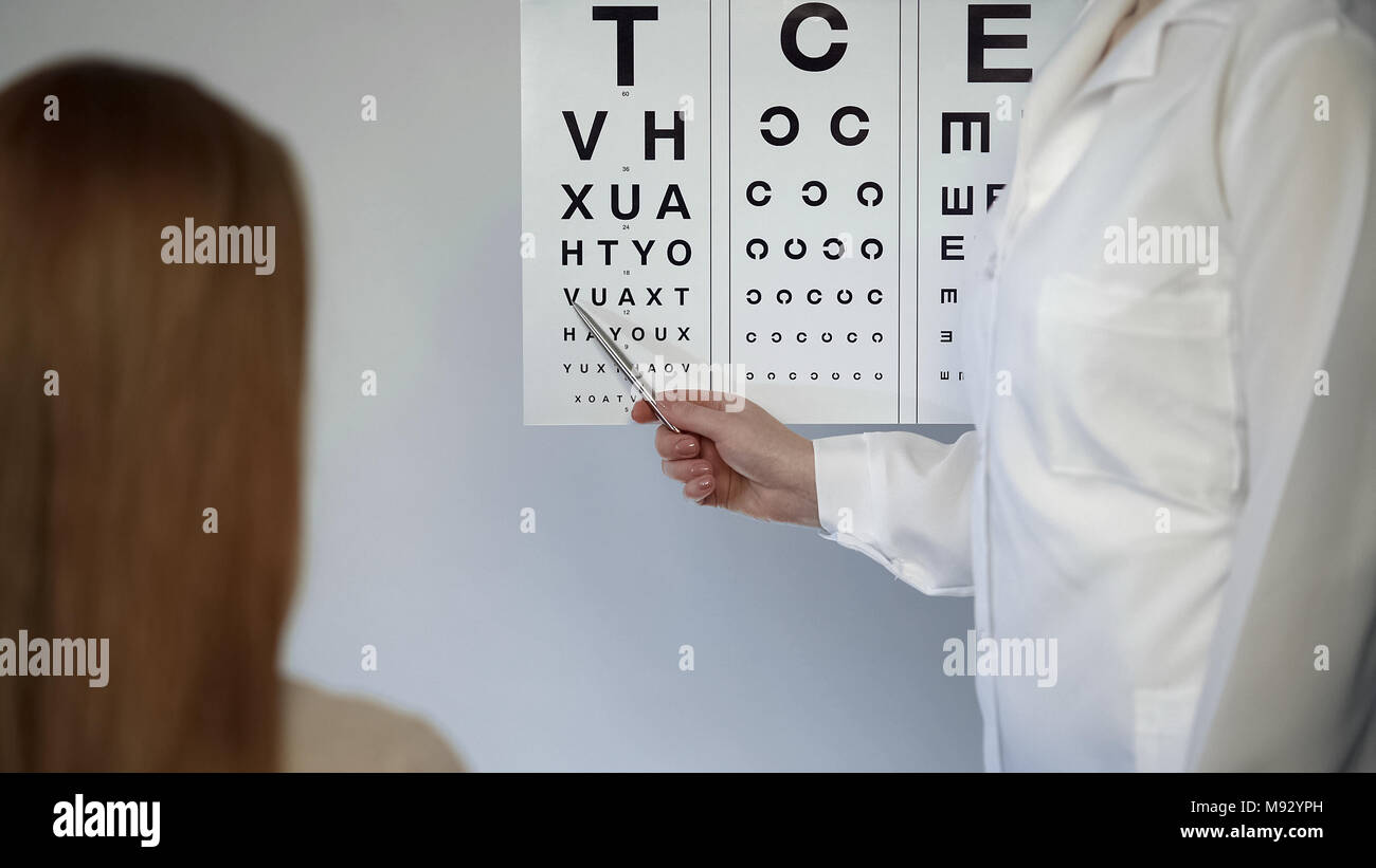 Reading during eyesight examination hi-res stock photography and images ...