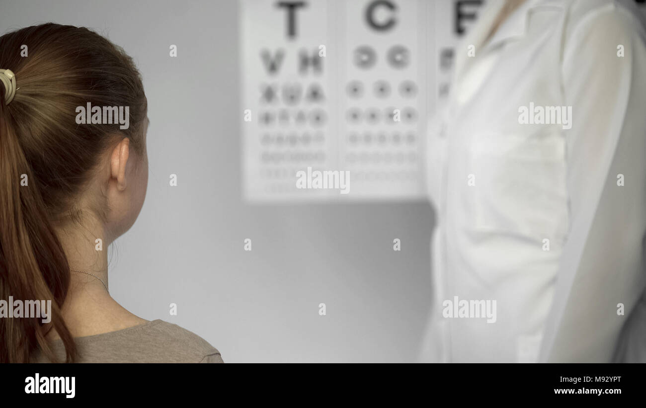 Reading during eyesight examination hi-res stock photography and images ...