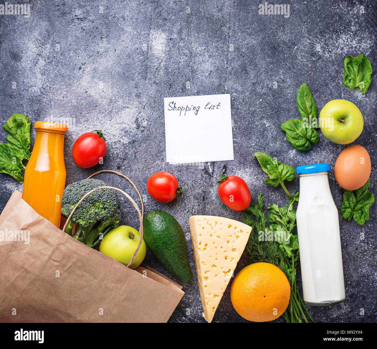 Grocery list fruits and vegetables hi-res stock photography and images ...