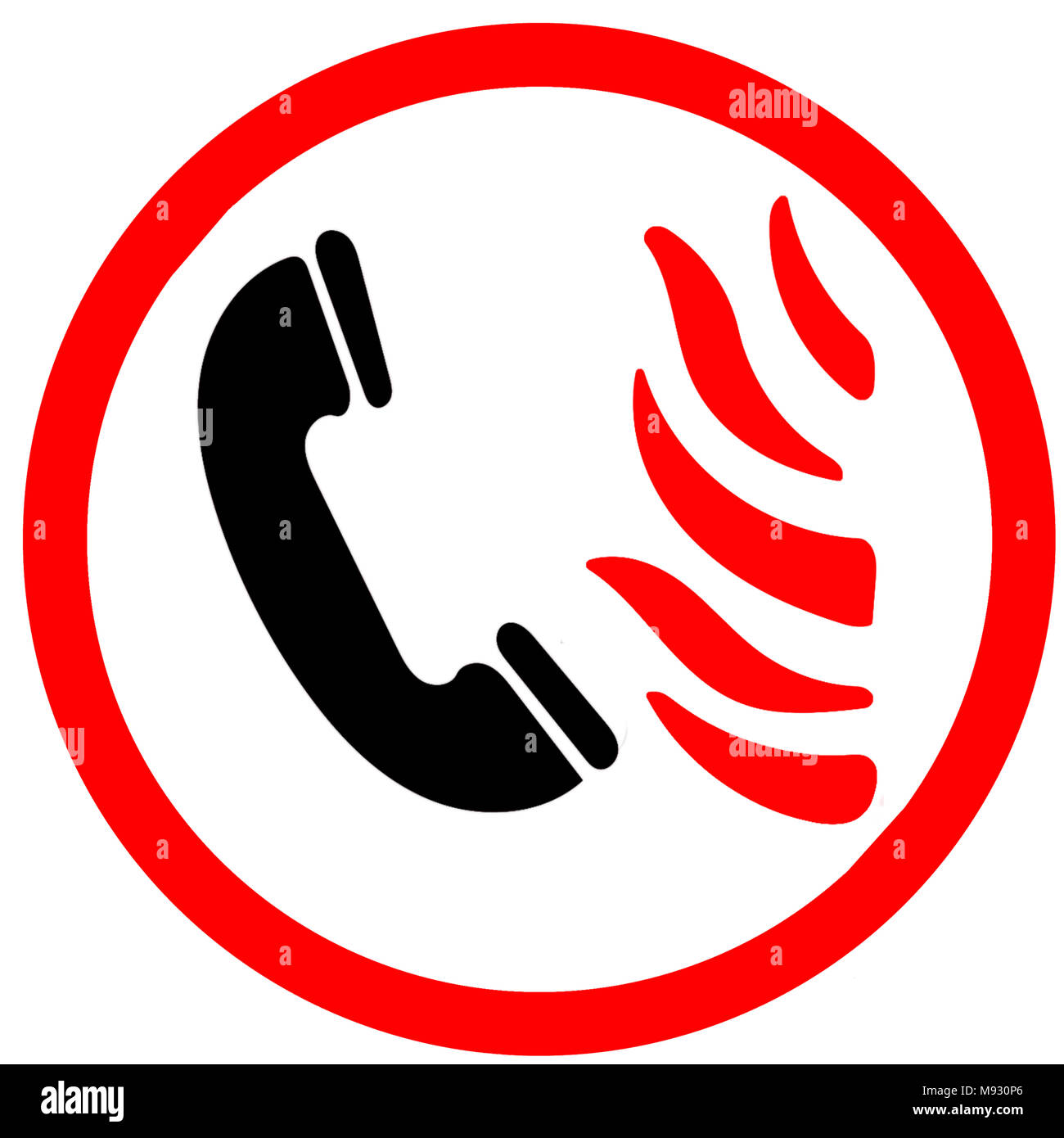 Call firestation if you see fire flame illustrated Icon circle road ...