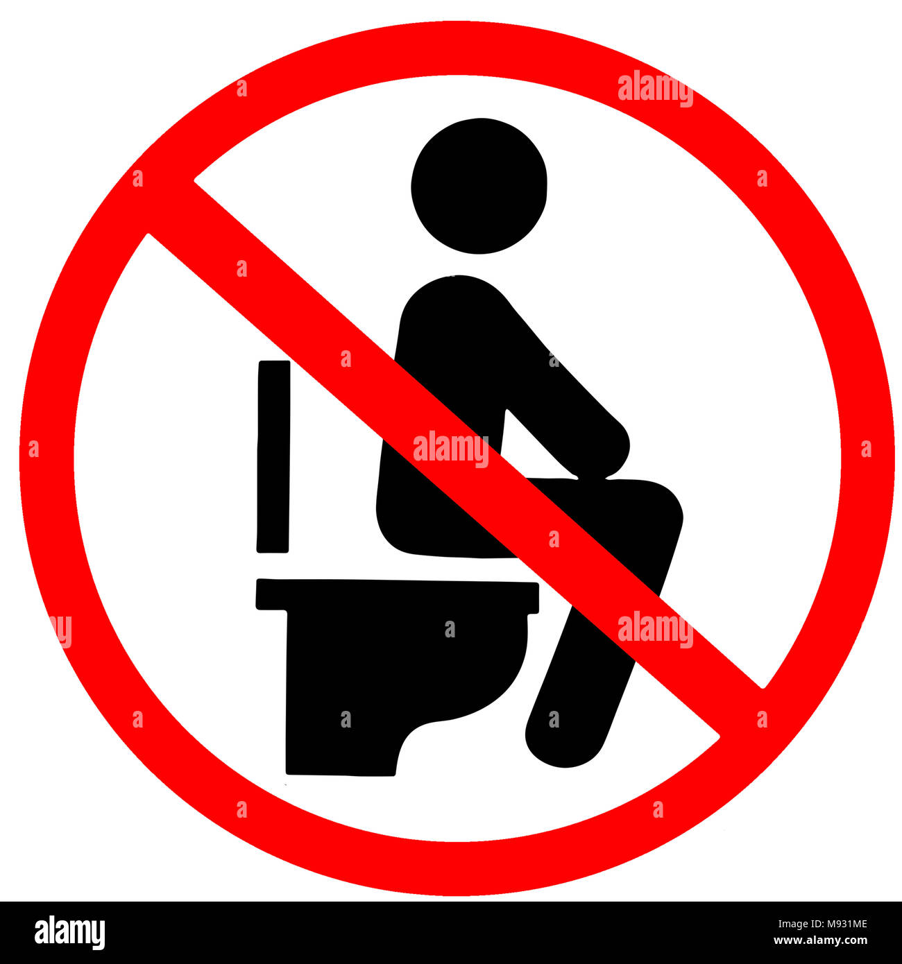 Do not sitting on toilet in the bathroom doing their routine hygiene ...
