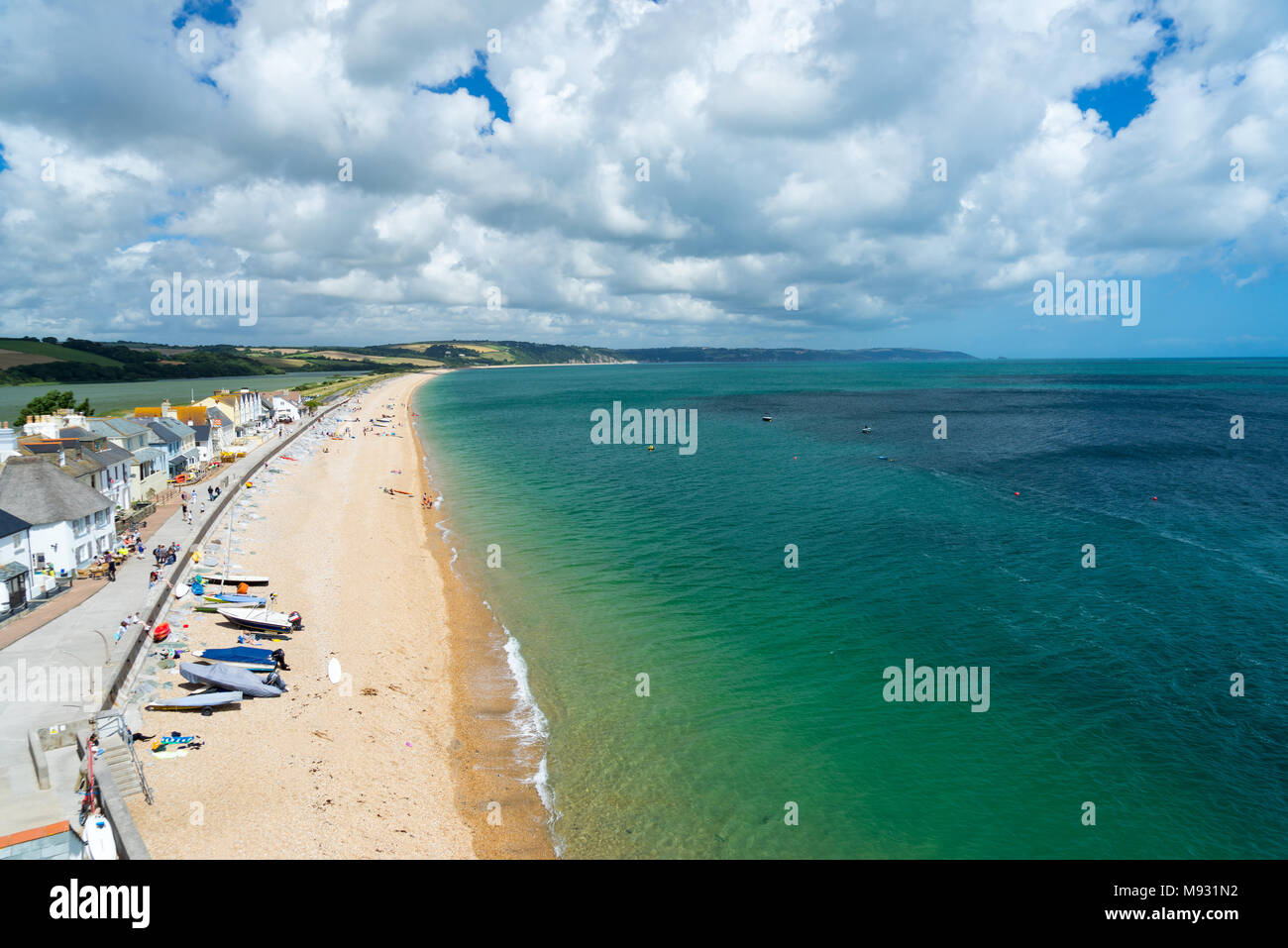 Overlooking the seaside village of Torcross in the South Hams region of ...