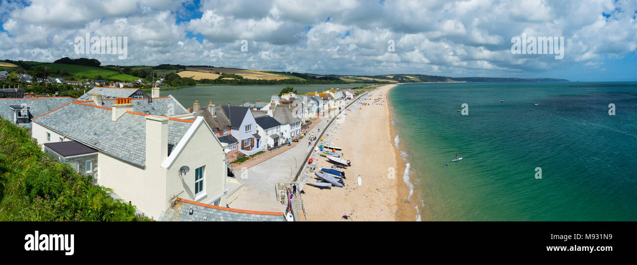 Overlooking the seaside village of Torcross in the South Hams region of ...