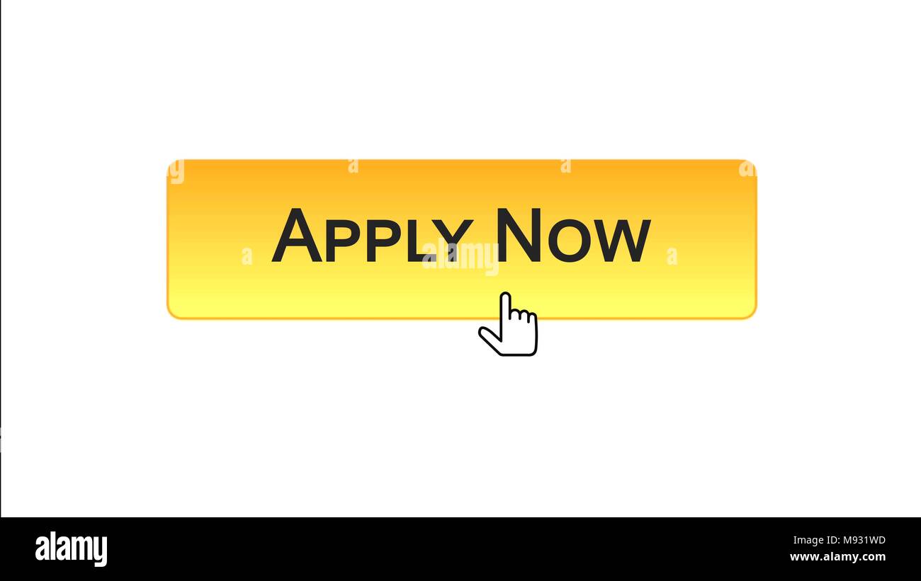 Apply now web interface button clicked mouse cursor, orange color ...